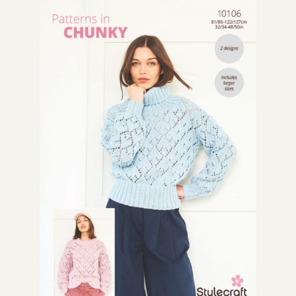 Stylecraft Softie Chunky Jumper Lace Knitting Pattern (10106) - The ...